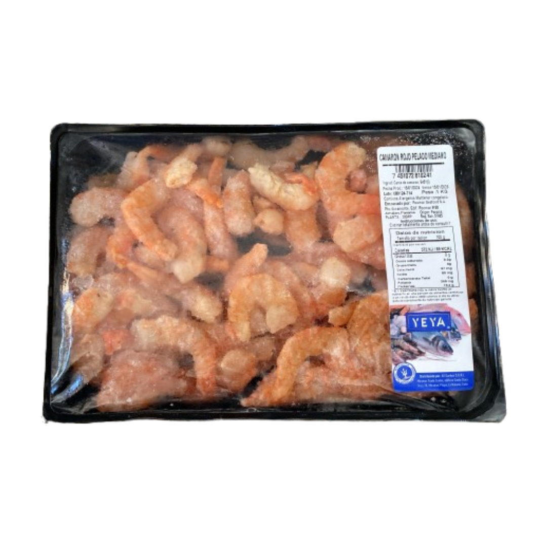 Camarón Rojo Mediano Pelado - Yeya (1kg) - Don Valdes Enterprises LLC